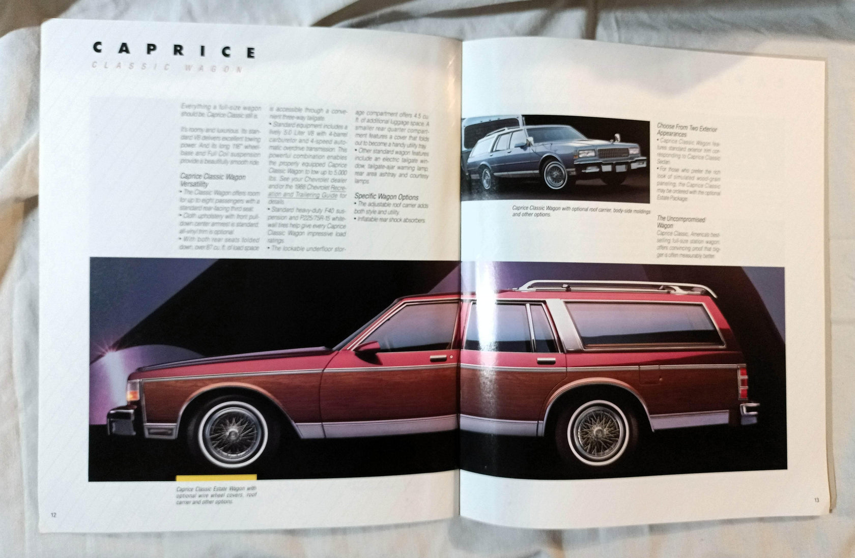 1988 Chevrolet Caprice Classic Brougham Wagon Dealer Sales Brochure ...