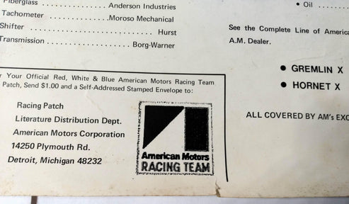 AMC American Motors Racing Team Wally Booth Pro Stock Gremlin X 1971 ...