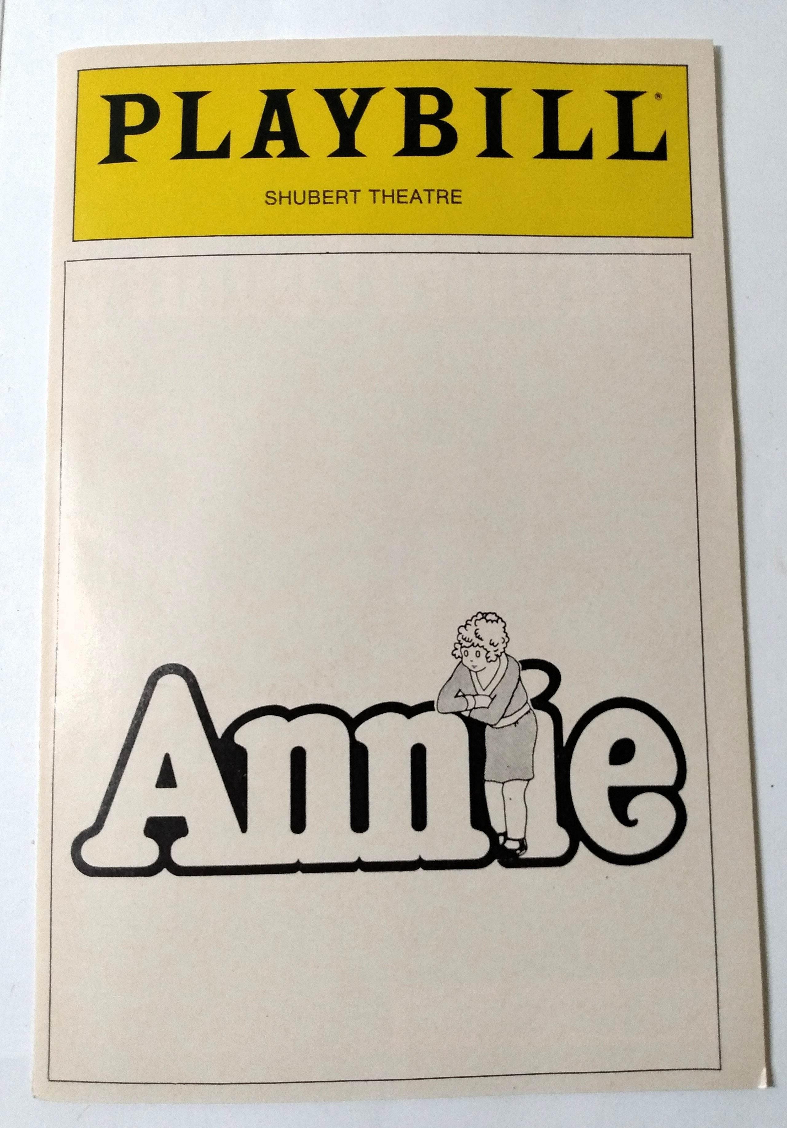Annie Playbill Shubert Theatre Boston March 1982 Kristi Coombs Reid Sh ...