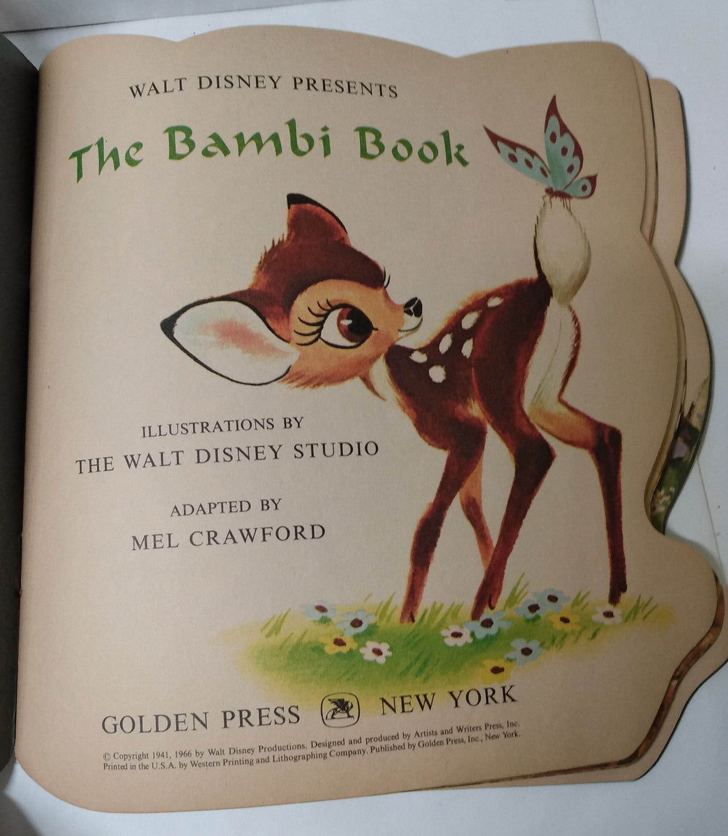 Walt Disney Presents The Bambi Book - A Golden Shape Book 1966 – TulipStuff