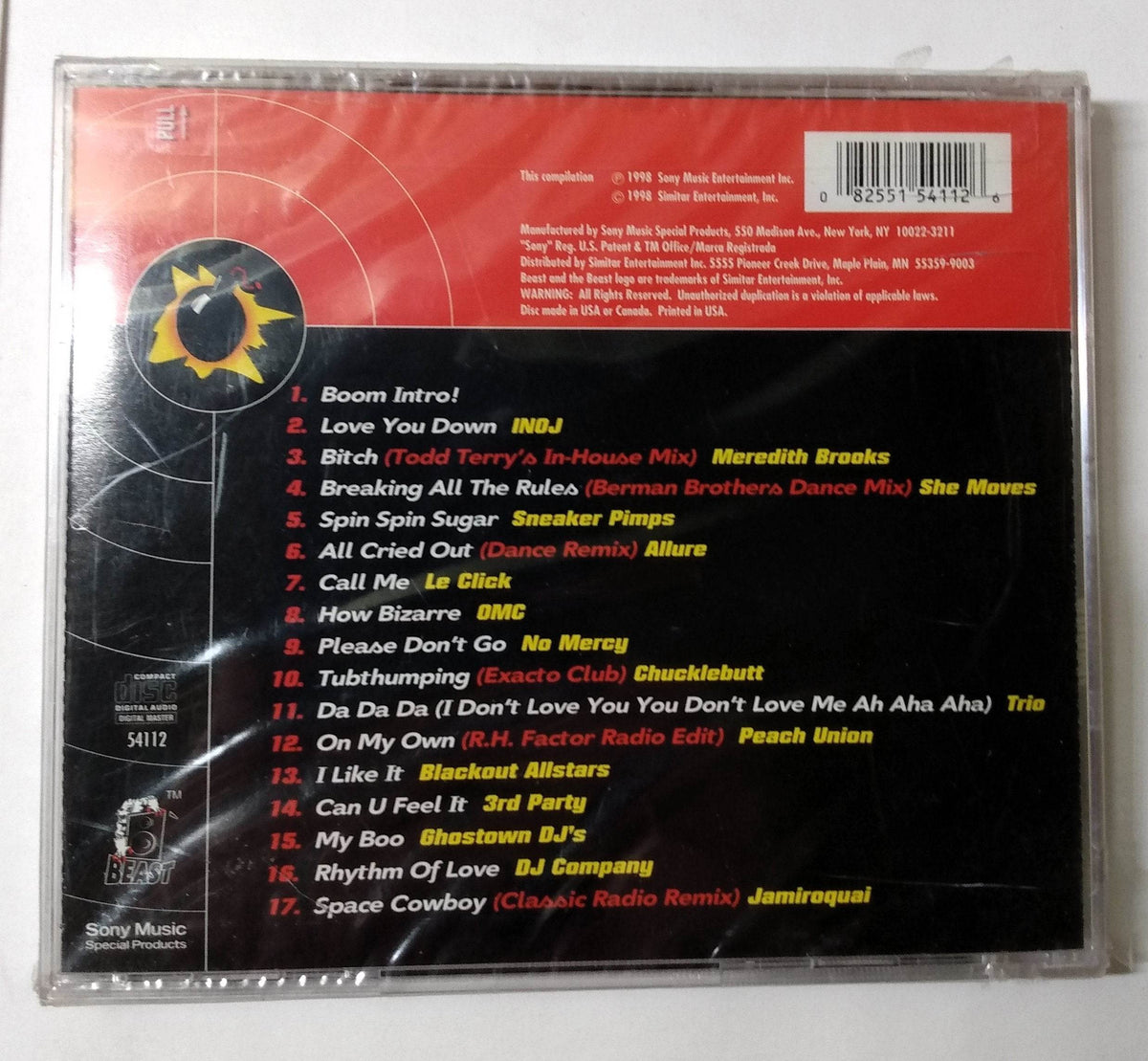 Boom 17 Explosive Hits 1998 Sony Music Compilation CD – TulipStuff