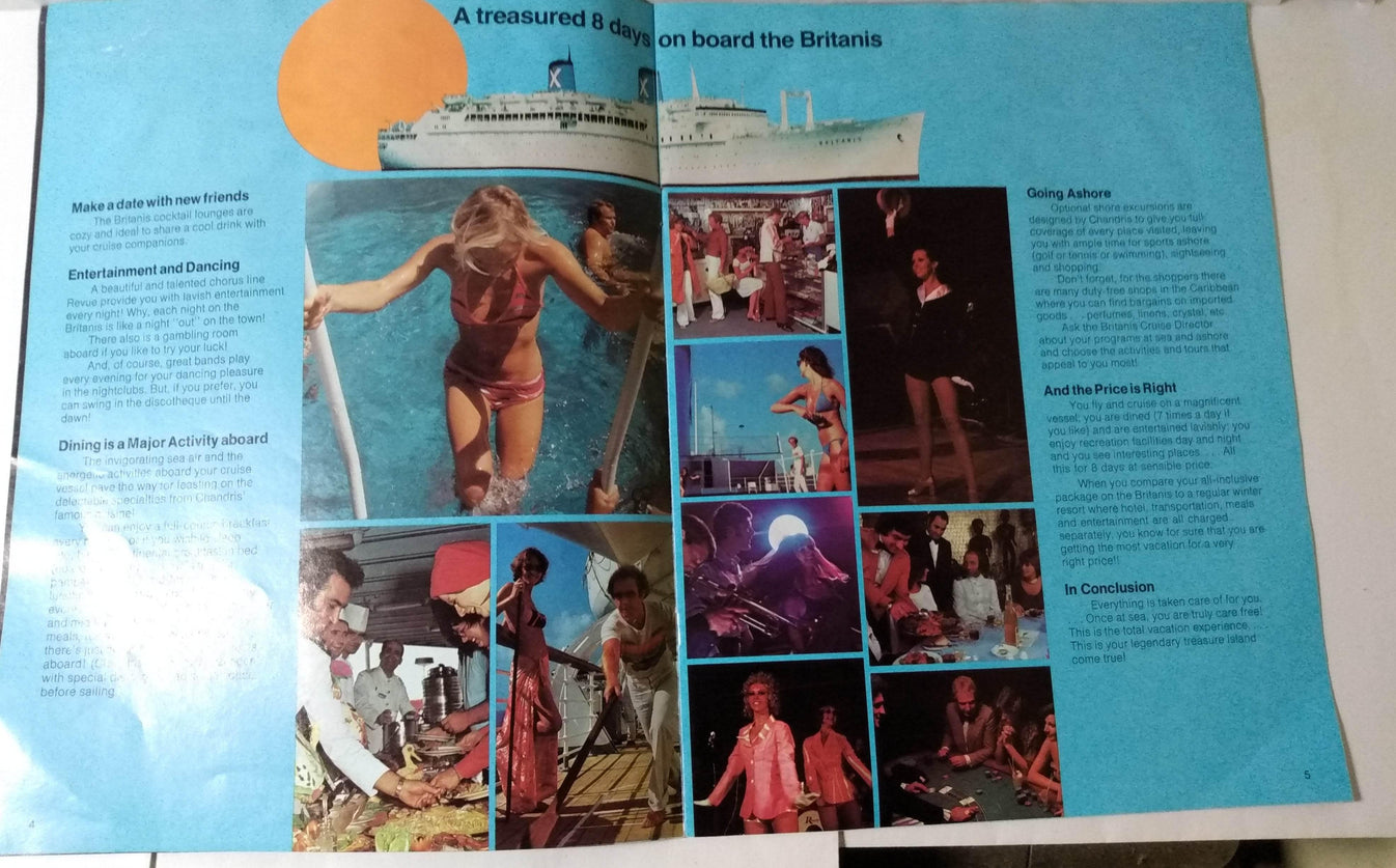 Chandris Cruises SS Britanis 1979-80 8-Day Caribbean Cruises Brochure ...