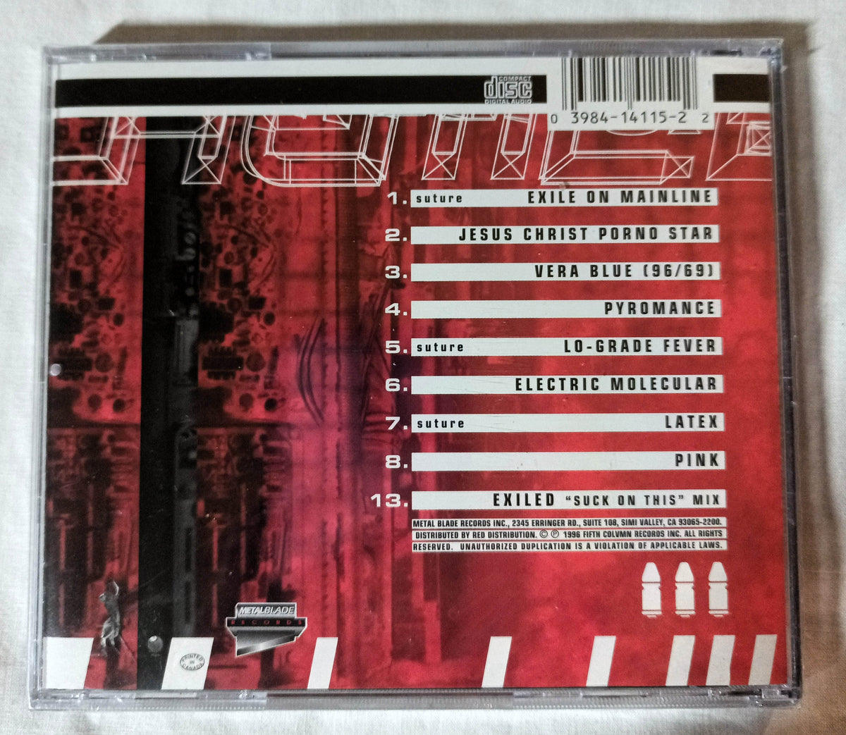 Chemlab East Side Militia Industrial Album CD Fifth Colvmn/Metal Blade ...