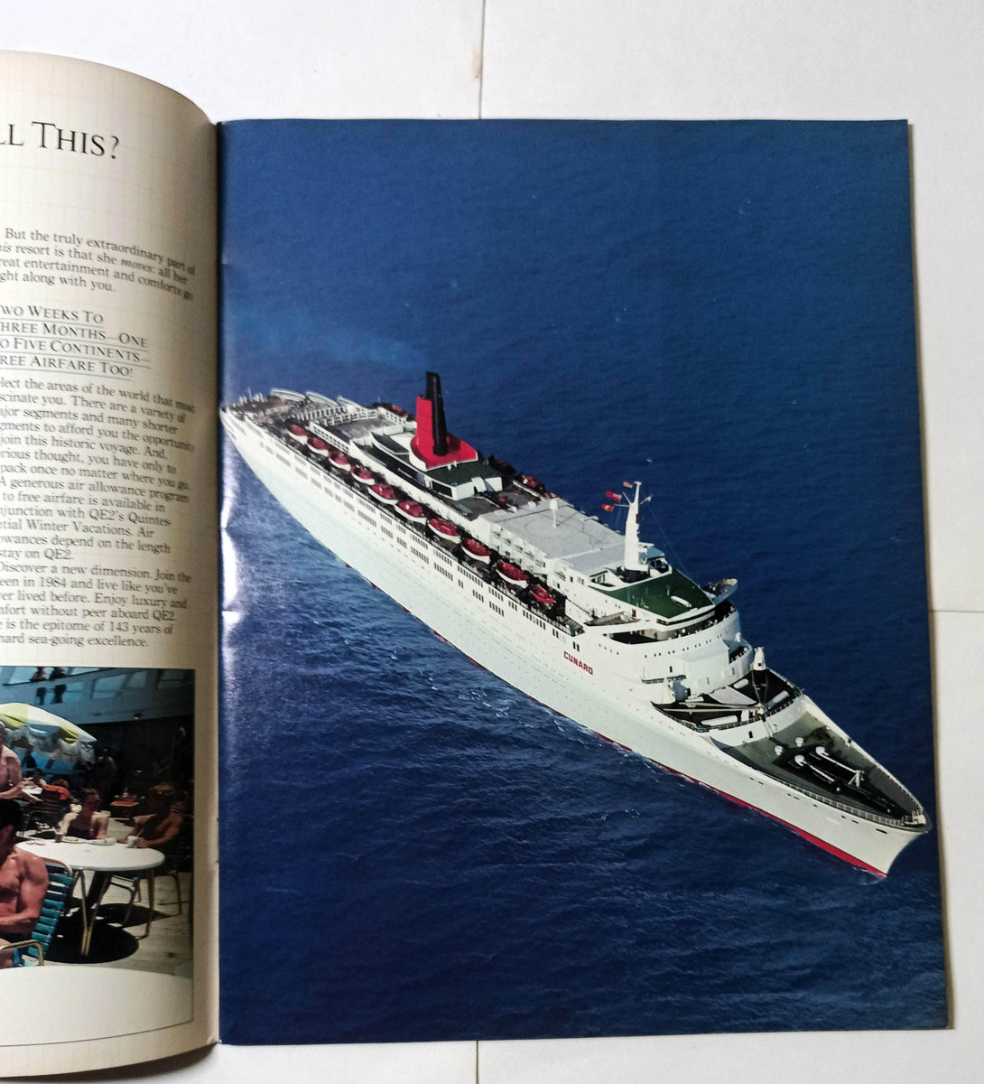 Cunard Line QE2 Queen Elizabeth 2 QE2 1984 Winter Cruises / World Crui ...