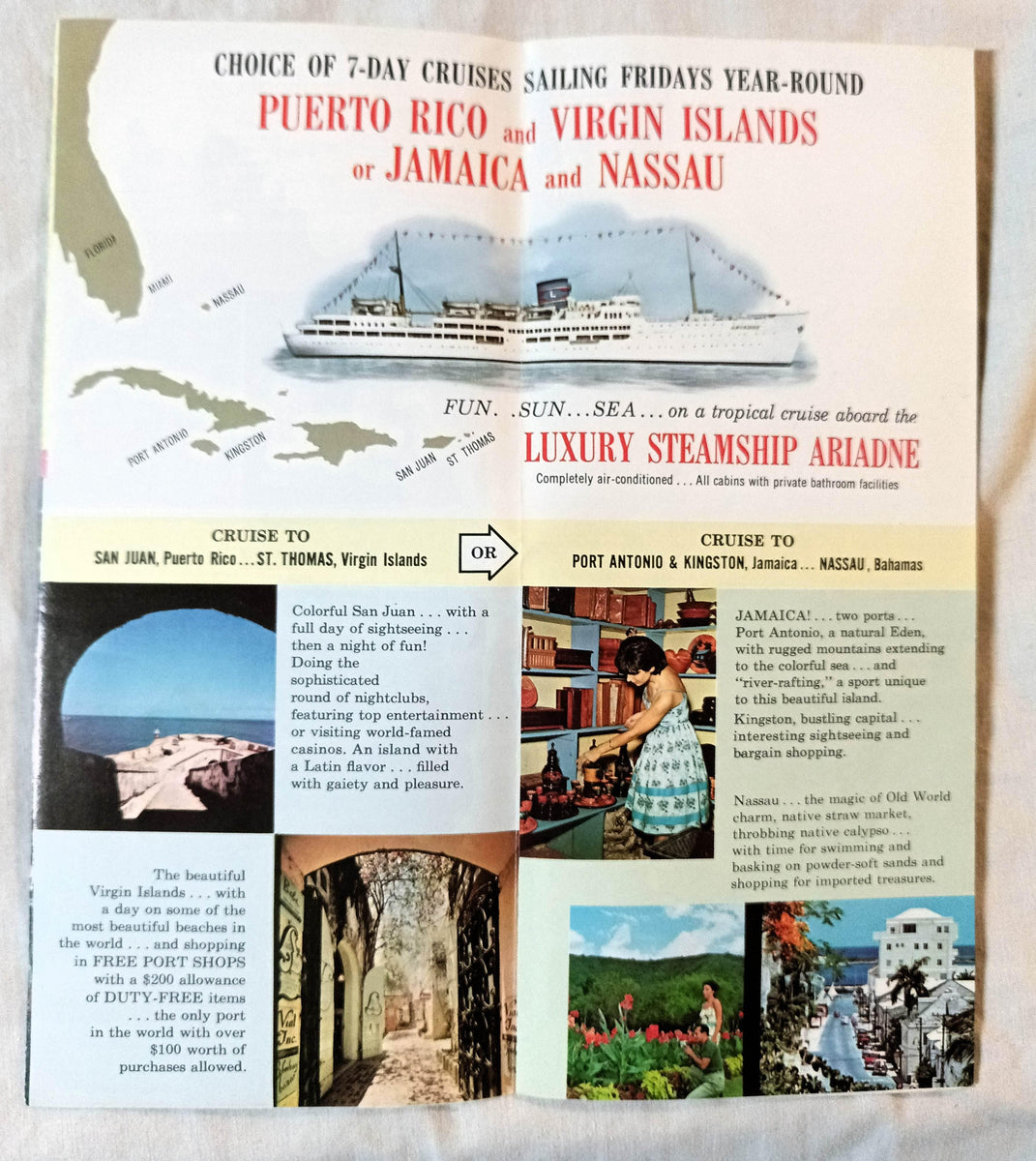 Eastern Steamship Lines ss Ariadne Caribbean Cruises Brochure 1963 ...
