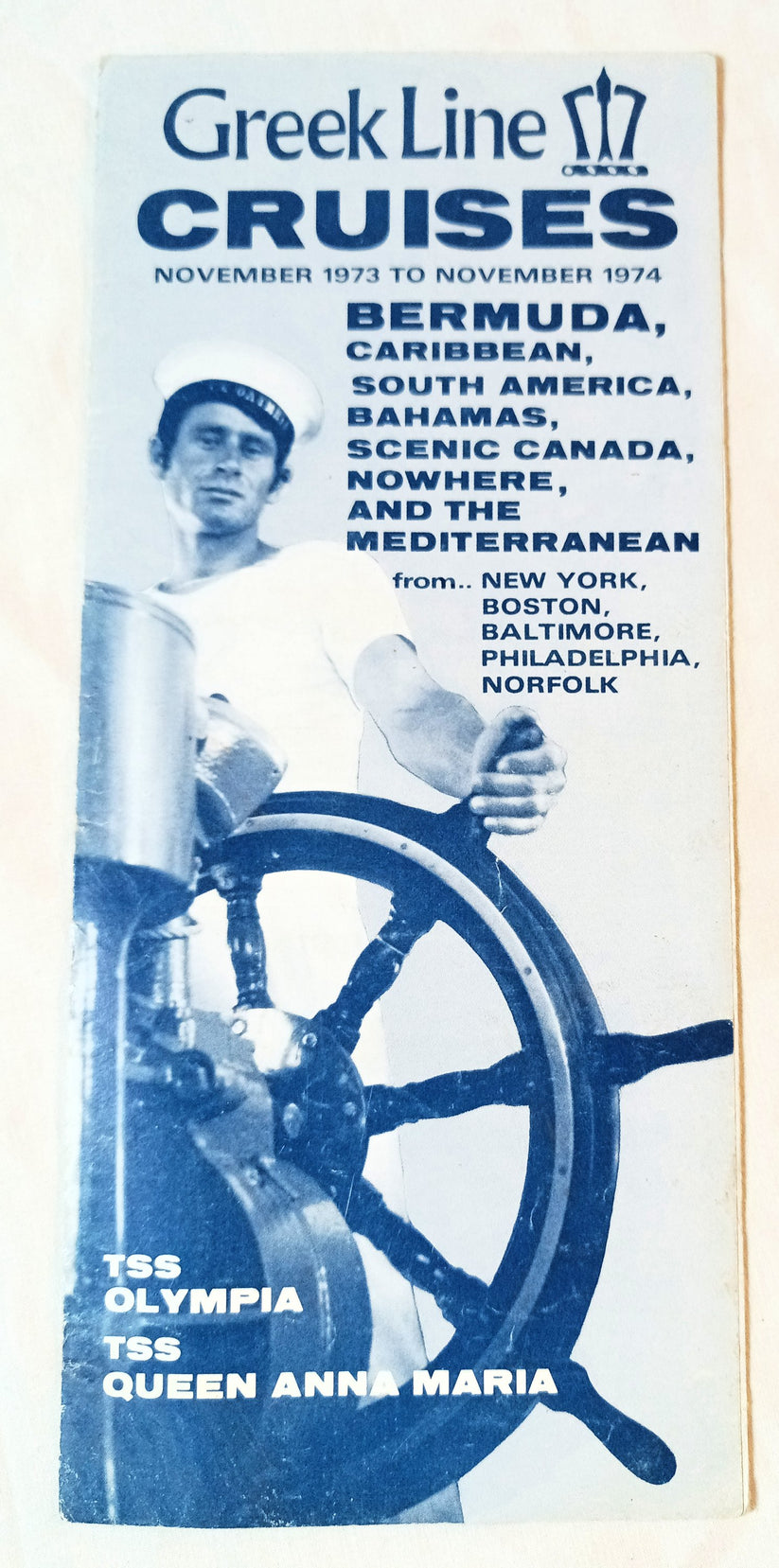 Greek Line Cruises 1973-74 TSS Queen Anna Maria TSS Olympia Brochure ...