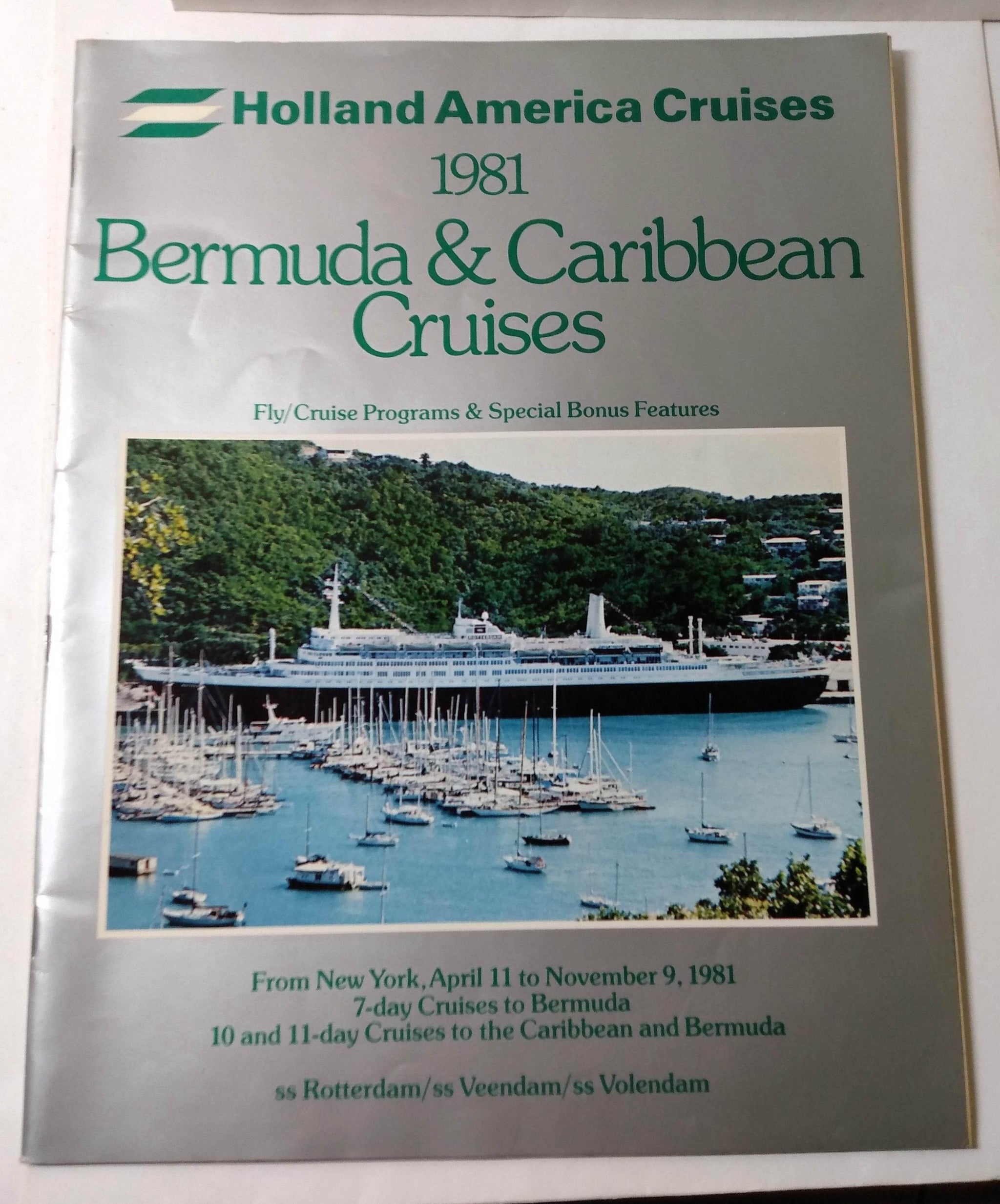 Holland America Rotterdam Veendam Volendam 1981 Caribbean Bermuda Broc ...