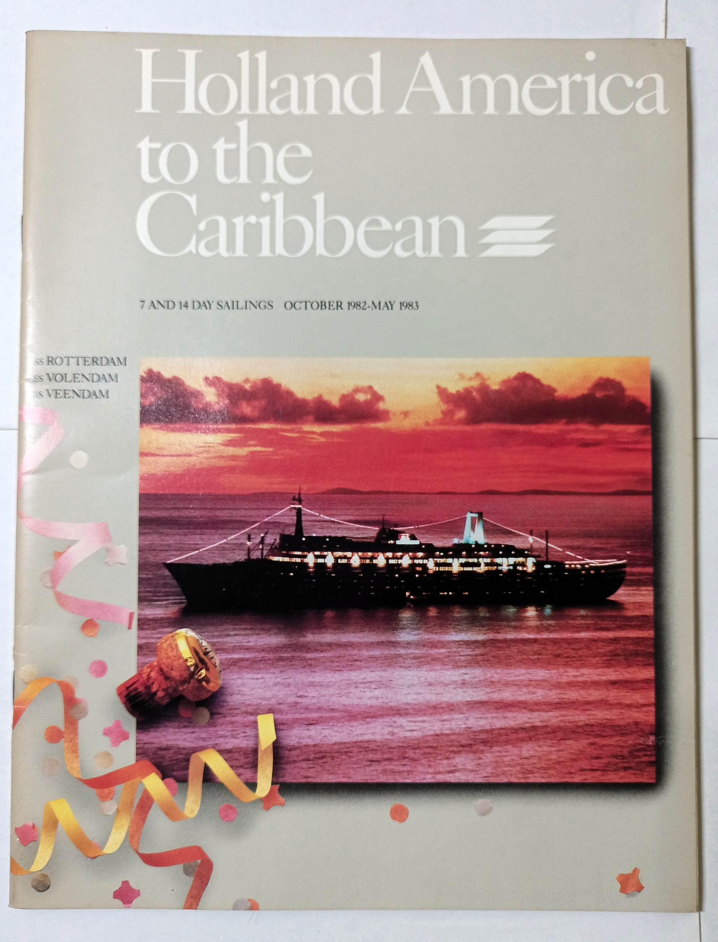 Holland America Rotterdam Veendam Volendam 1982-83 Caribbean Brochure ...
