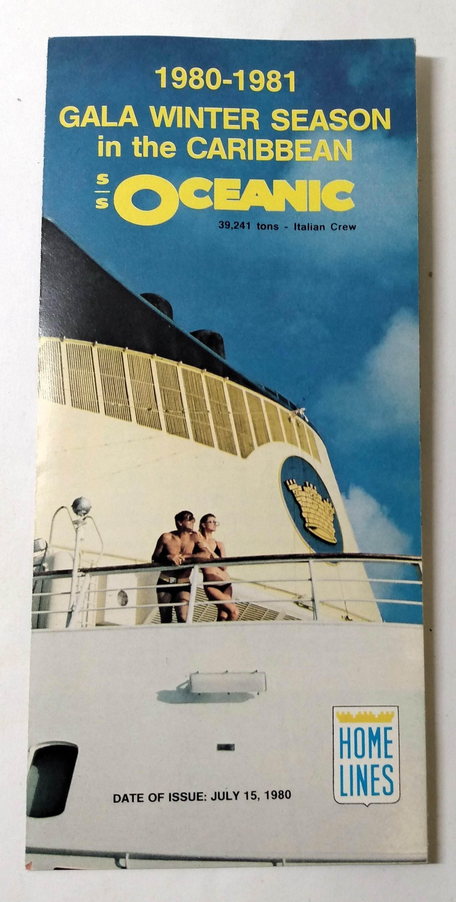 Home Lines ss Oceanic Winter 1980-81 Caribbean Cruises Brochure ...