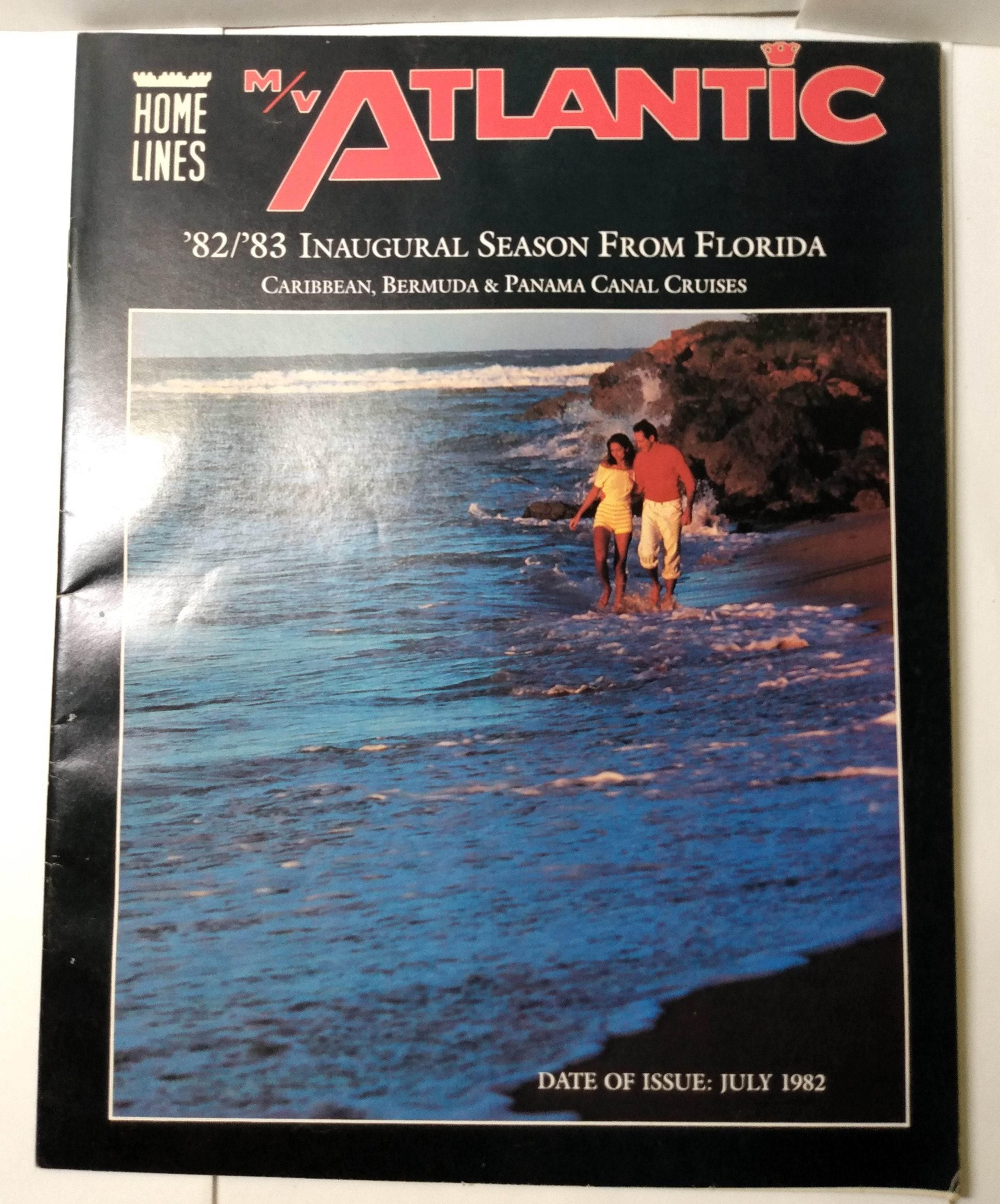 Home Lines mv Atlantic 1982-83 Florida Caribbean Bermuda Cruise Brochu ...