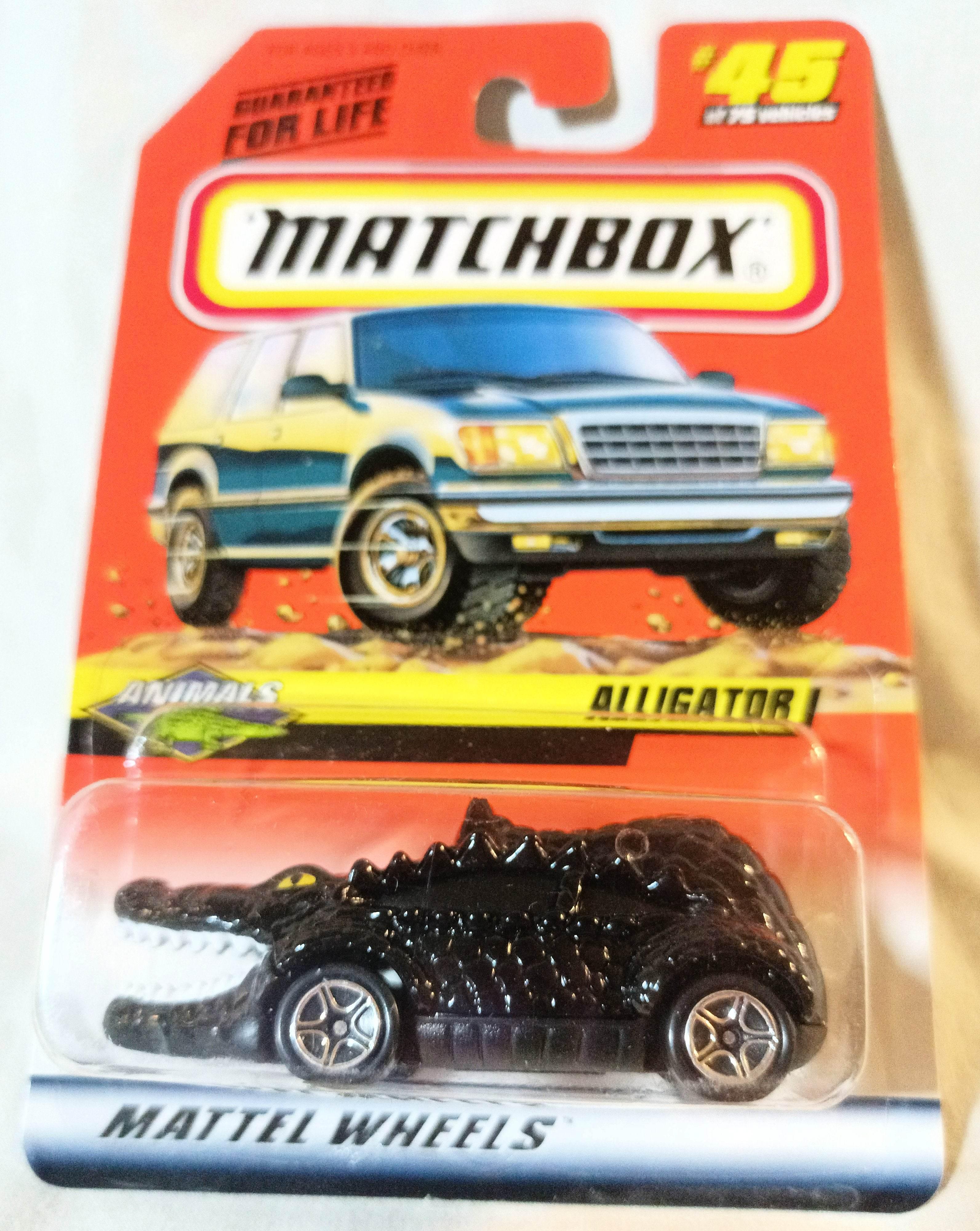 Matchbox #45 Alligator (Tailgator) Animals Series 1998 Black – TulipStuff