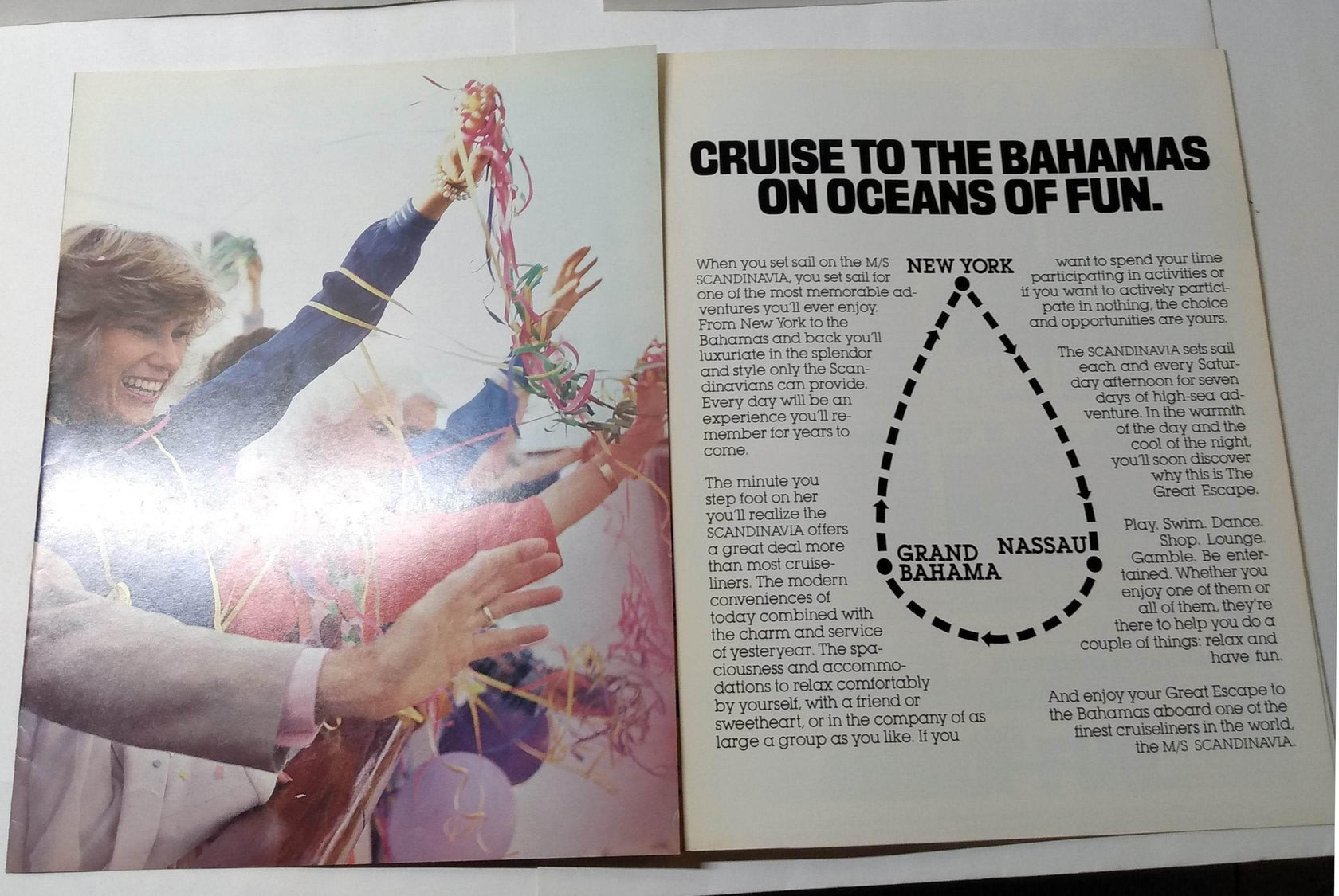 Scandinavian World Cruises ms Scandinavia 1983 NY Bahamas Brochure ...