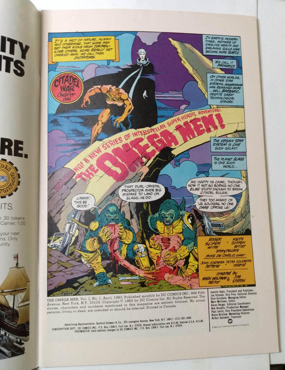 The Omega Men Issue #1 April 1983 Citadel War Bronze Age DC Comics ...