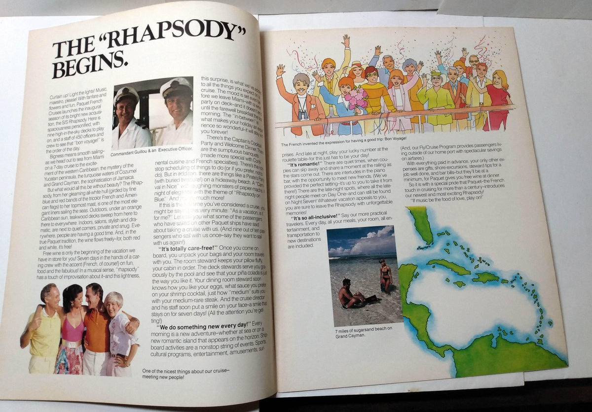 Paquet French Cruises ss Rhapsody Inaugural Cruises 1982-83 Brochure ...