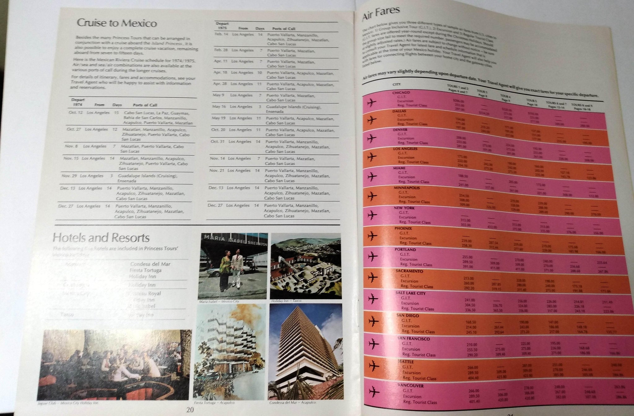 Princess Tours M/S Island Princess 1974-75 Mexico Cruise Brochure ...