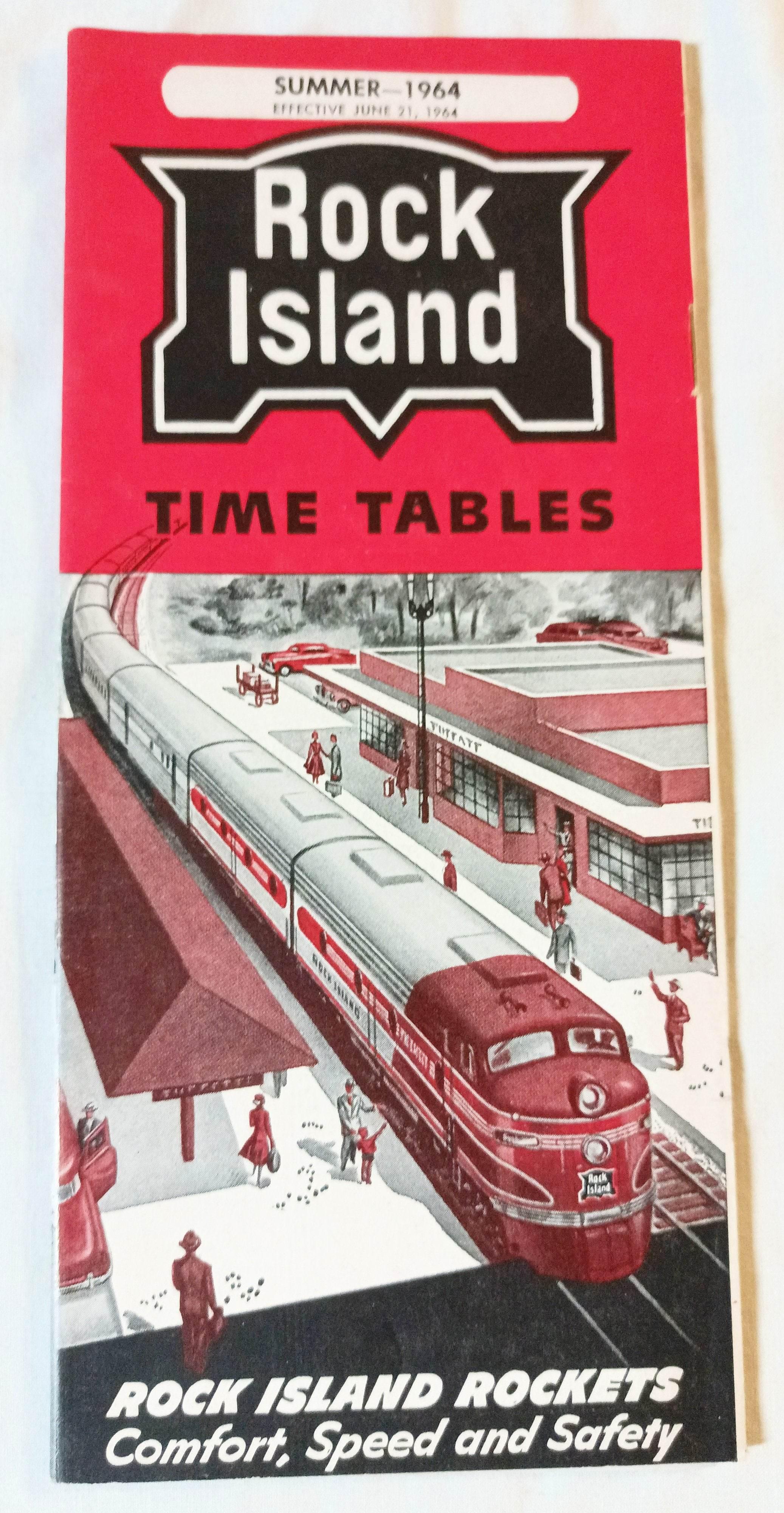 Rock Island Lines Railroad System Timetable Summer 1964 – TulipStuff