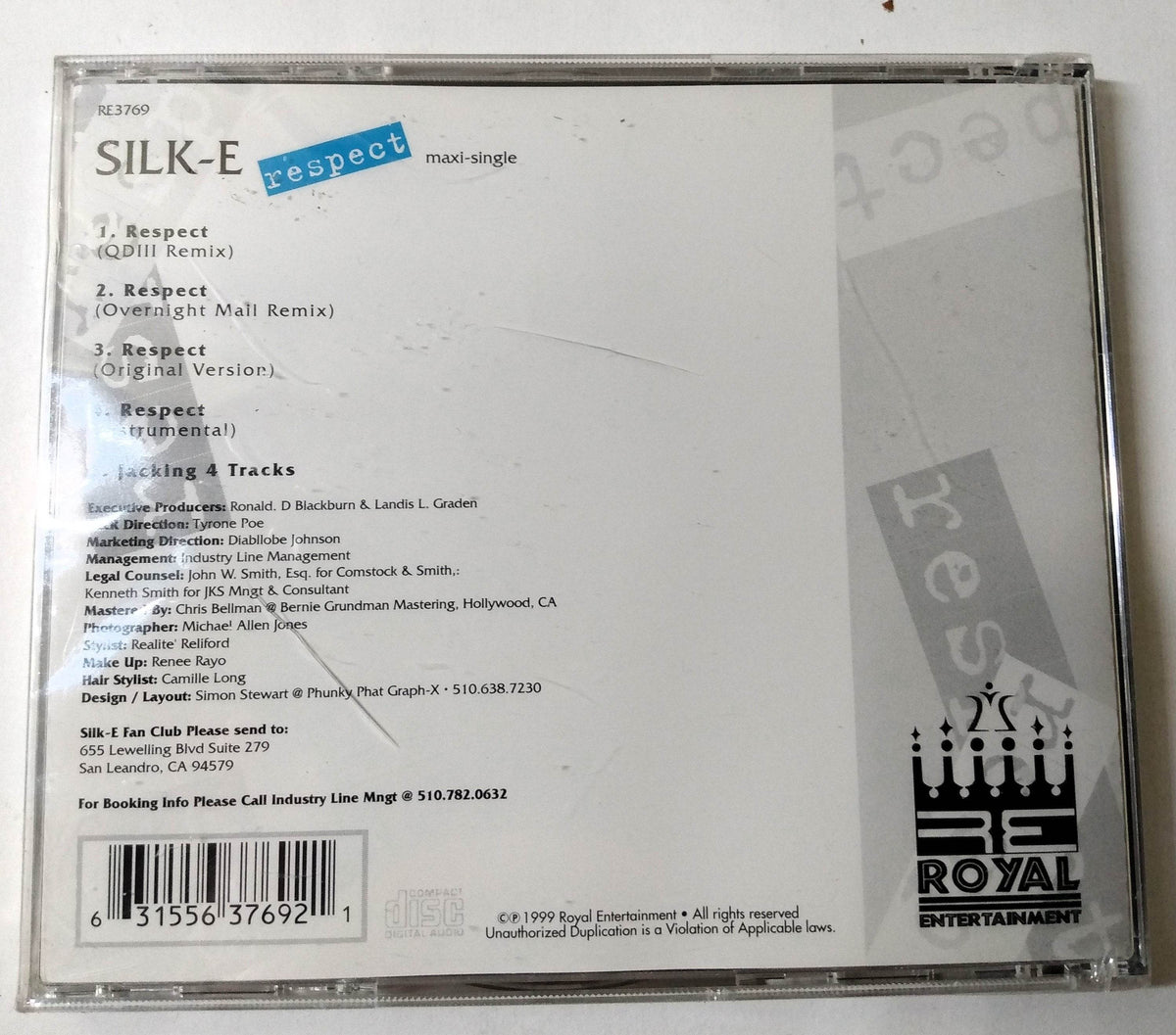 Silk-E Respect Bay Area Female Rapper Maxi-Single CD 1999 – TulipStuff