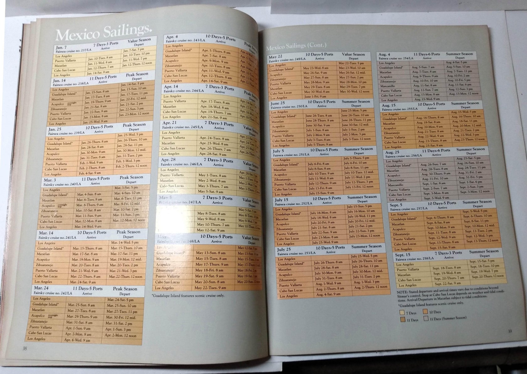 Sitmar Cruises Fairsea Fairwind Fairsky 1984 Cruises Brochure – TulipStuff