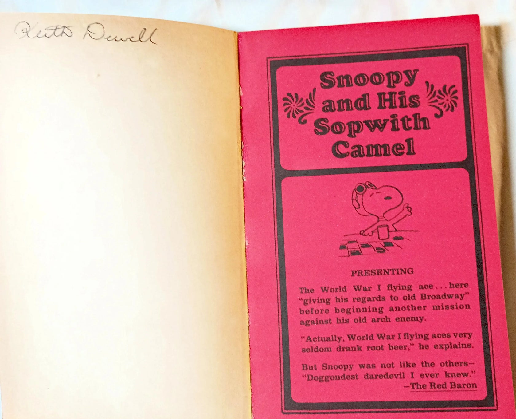 Snoopy And His Sopwith Camel Peanuts Charles M Schulz Fawcett 1971 ...