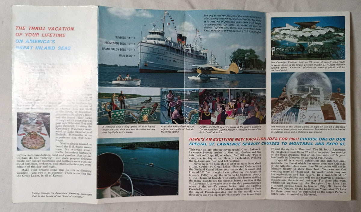 Georgian Bay Line ss South American Great Lakes Expo 67 Brochure ...