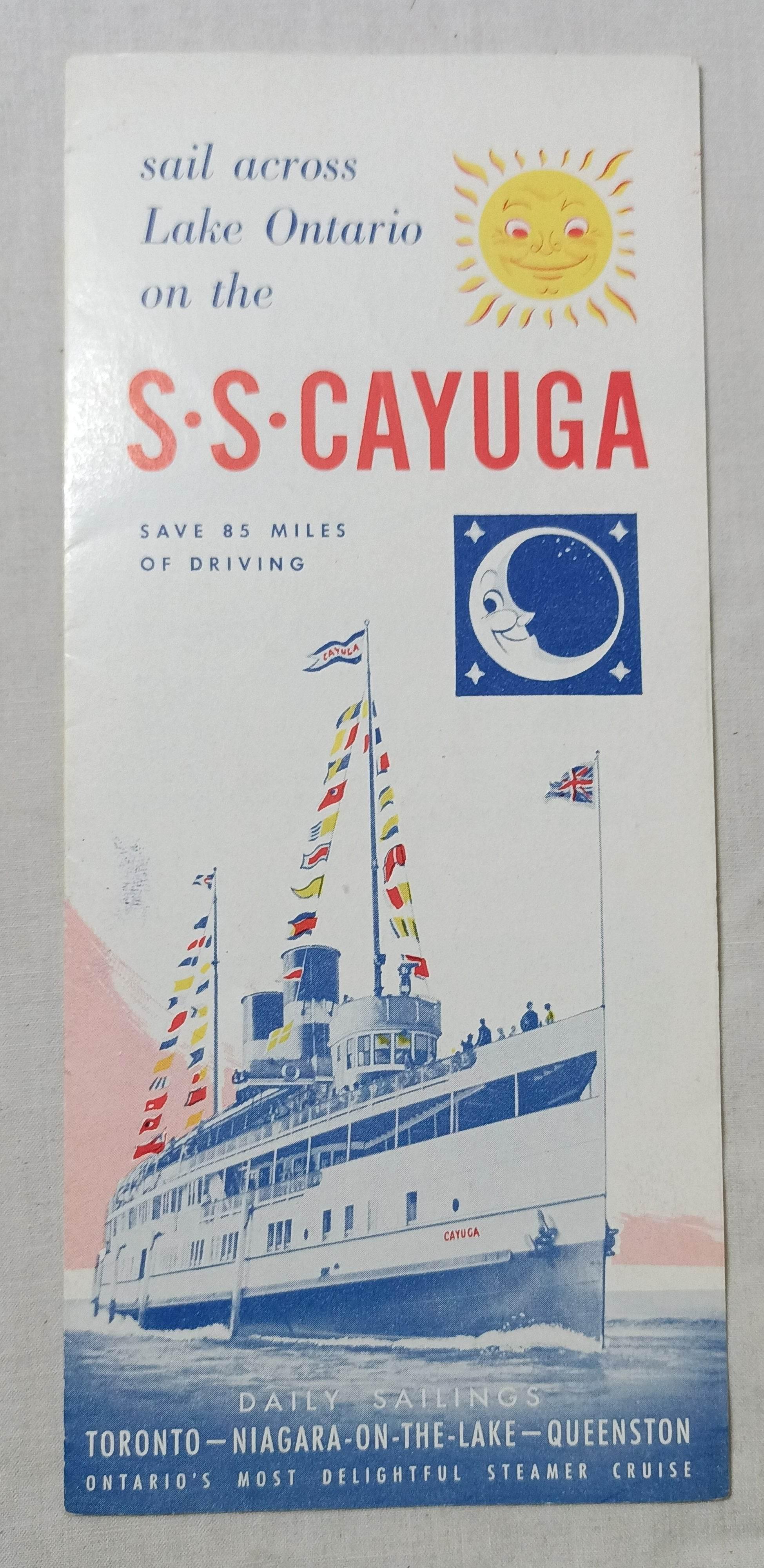 SS Cayuga Lake Ontario Steamship Toronto Niagara Falls Brochure 1956 ...