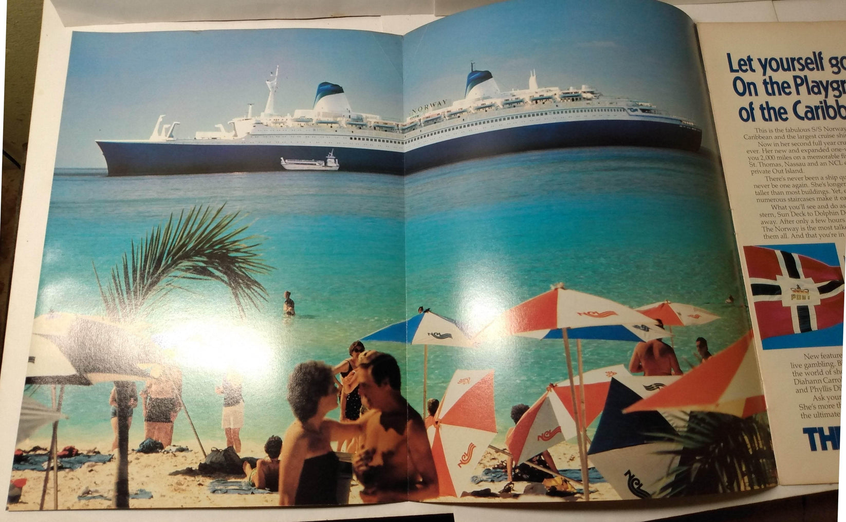 Norwegian Caribbean Lines NCL ss Norway 1982 St Thomas Nassau Brochure ...