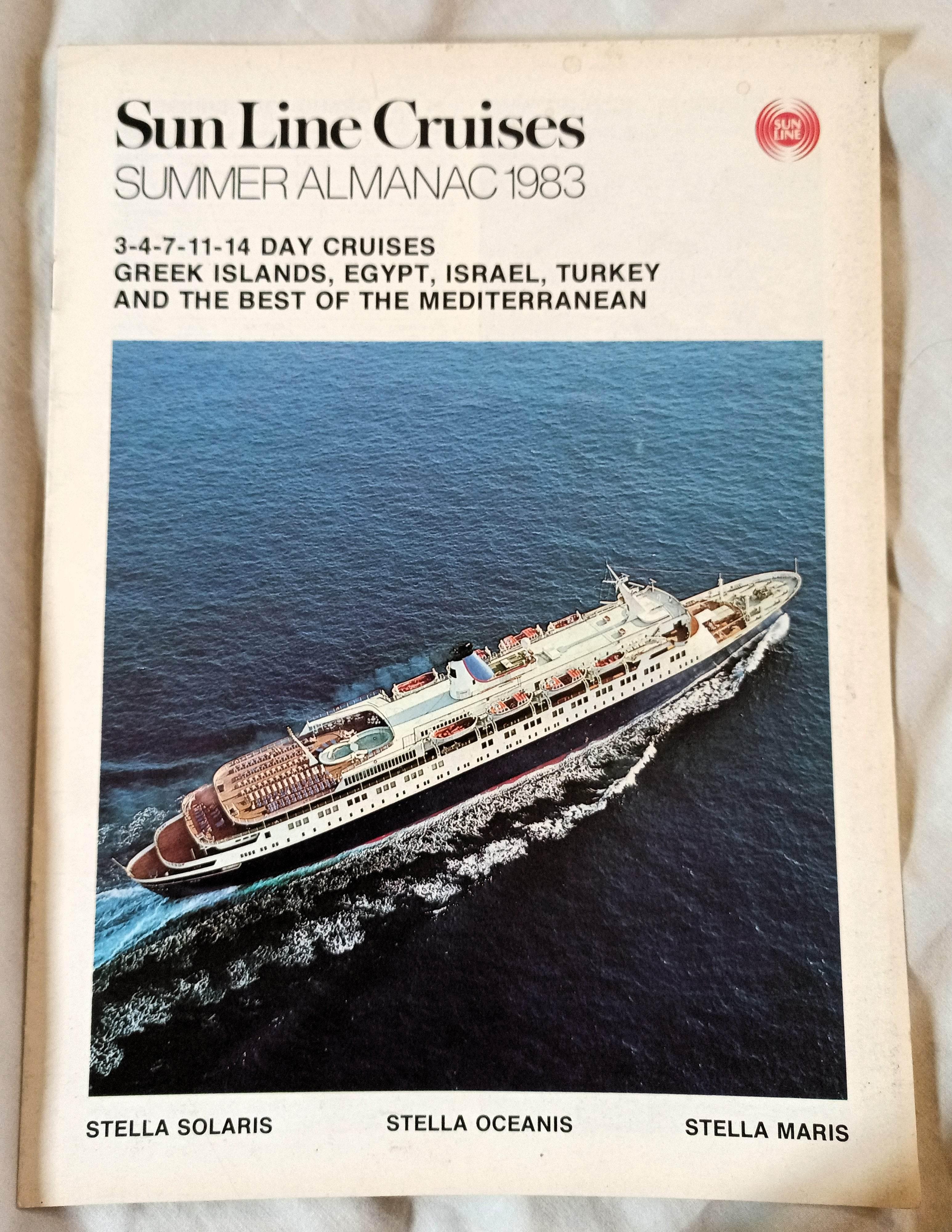 Sun Line 1983 Summer Cruises Brochure Stella Solaris Maris Oceanis ...
