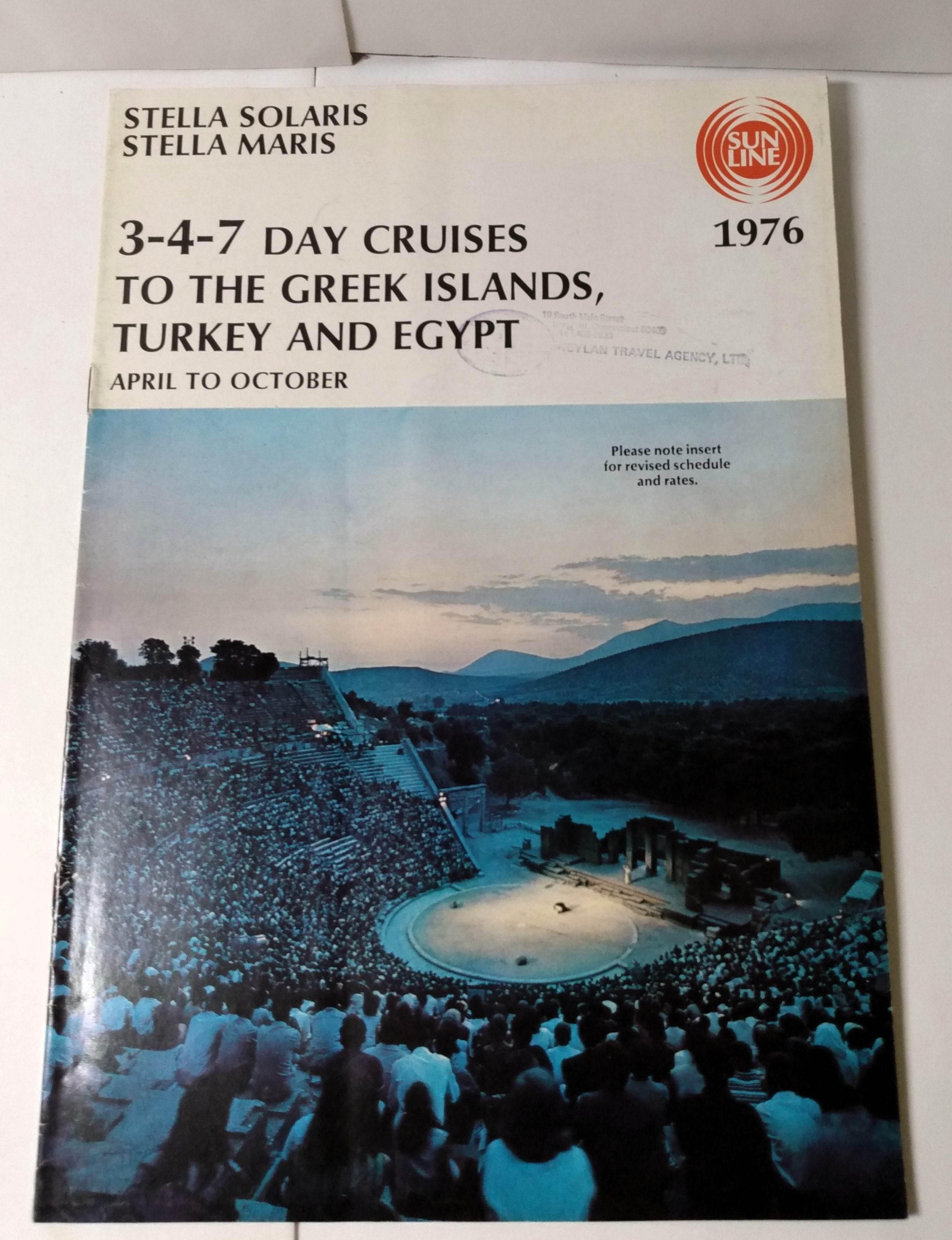 Sun Line 1976 Greek Isles Cruise Brochure Stella Solaris Stella Maris ...