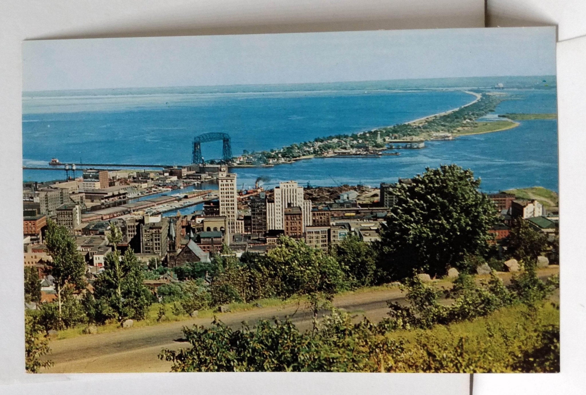 View From The Skyline Boulevard Duluth Minnesota Park Point 1950's ...