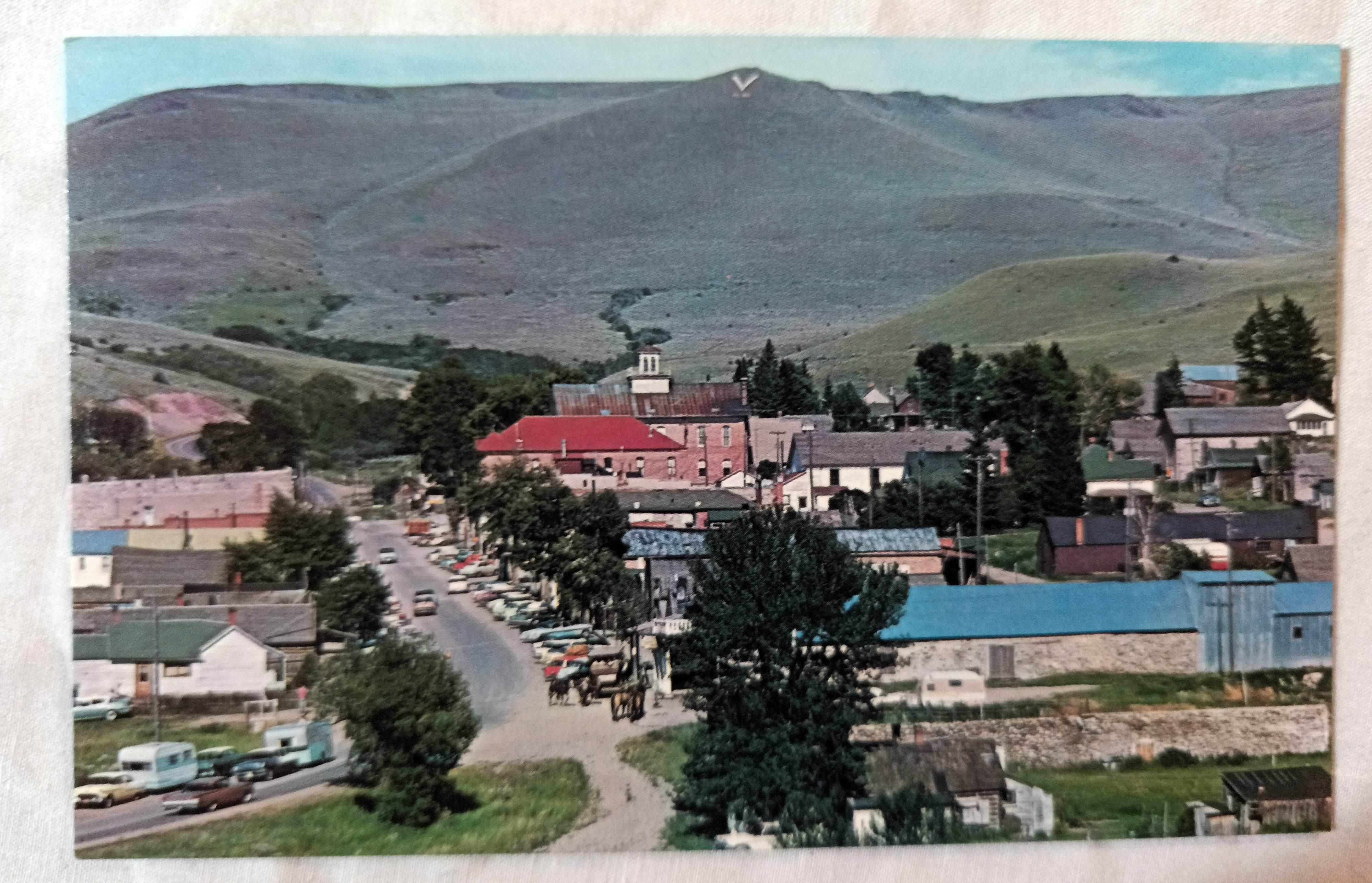 Virginia City Gold Camp Montana Aerial View Historic Mining Town 1960s ...