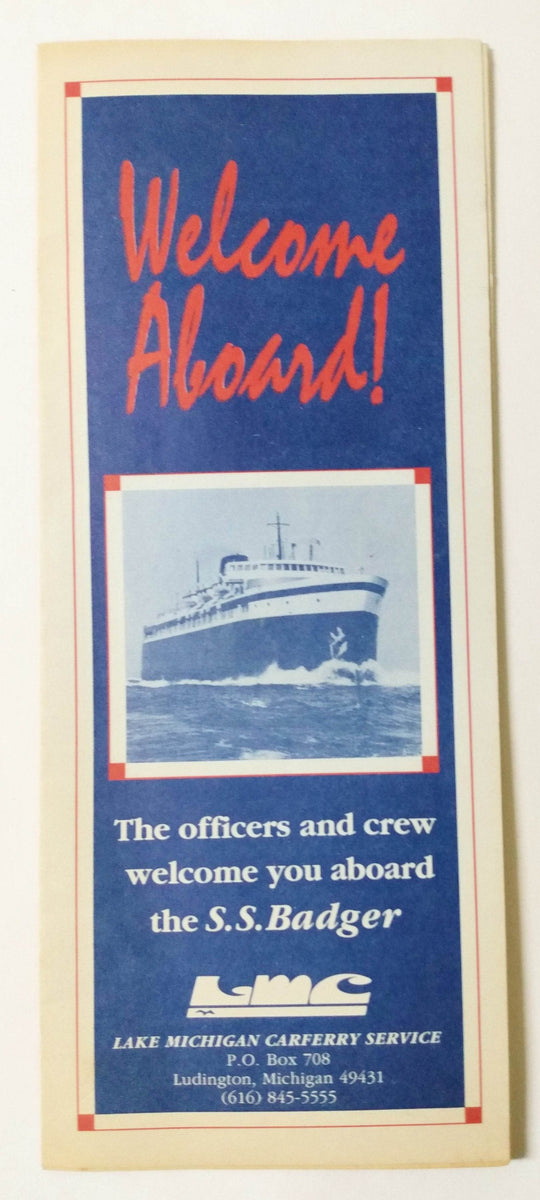 Lake Michigan Carferry ss Badger Welcome Aboard Brochure 1992 – TulipStuff