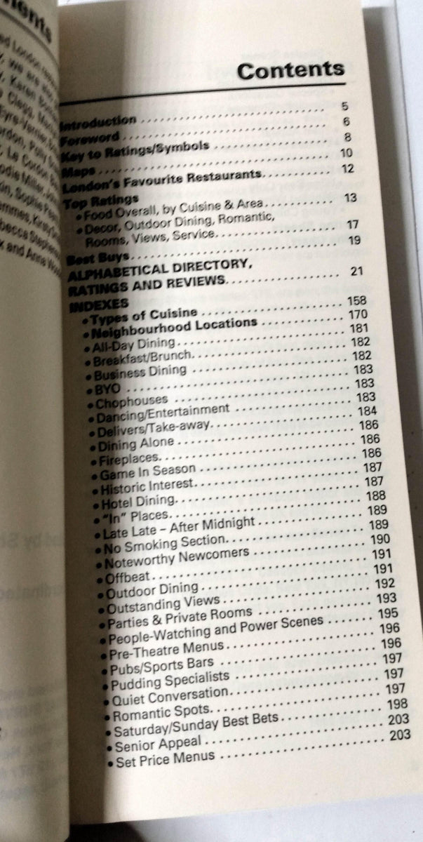 Zagat Survey London Restaurants 1998 UK – TulipStuff