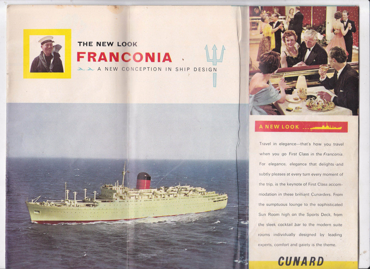 Cunard Line RMS Franconia Deck Plans First Class Accommodations 1960's ...