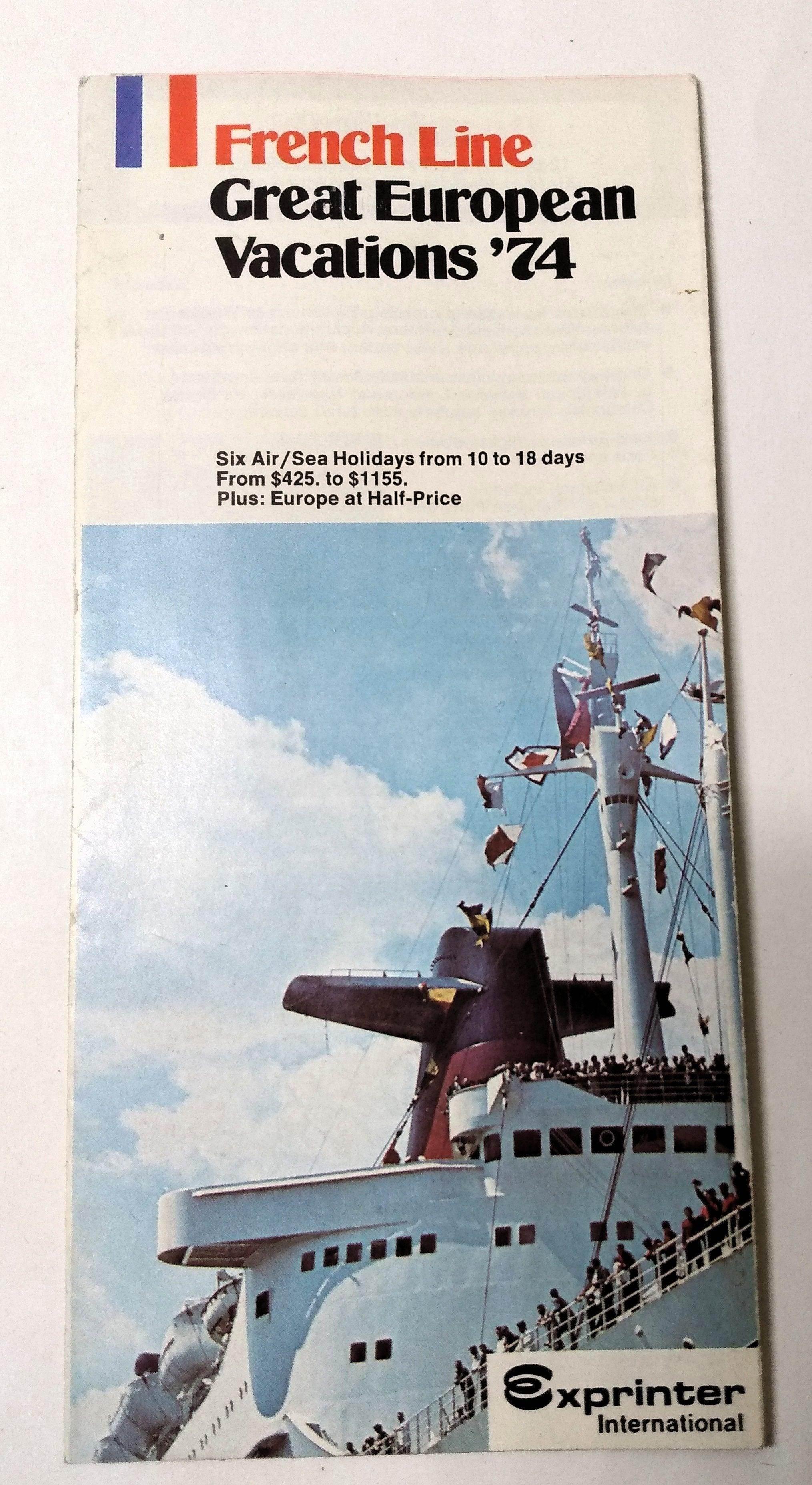 French Line ss France Great European Vacations 1974 Brochure – TulipStuff