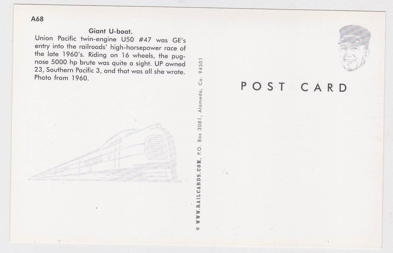 Union Pacific GE U50 U-Boat Locomotive Train Postcard – TulipStuff