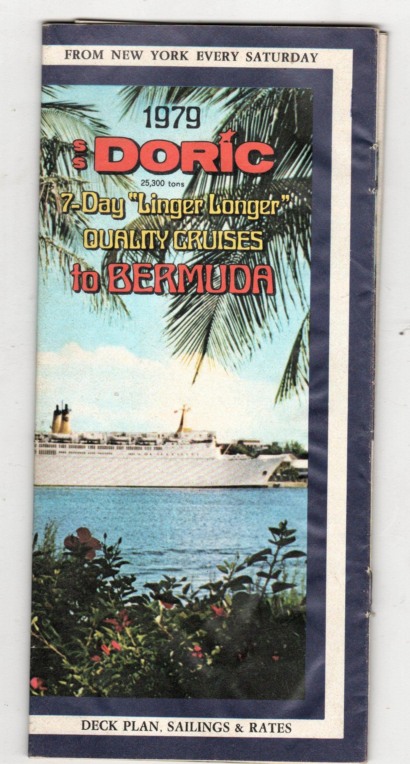 Home Lines ss Doric 1979 NY to Bermuda Cruises Brochure – TulipStuff