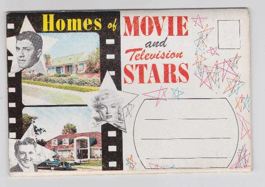 Homes of Movie and Television Stars Postcard Booklet 1950's – TulipStuff
