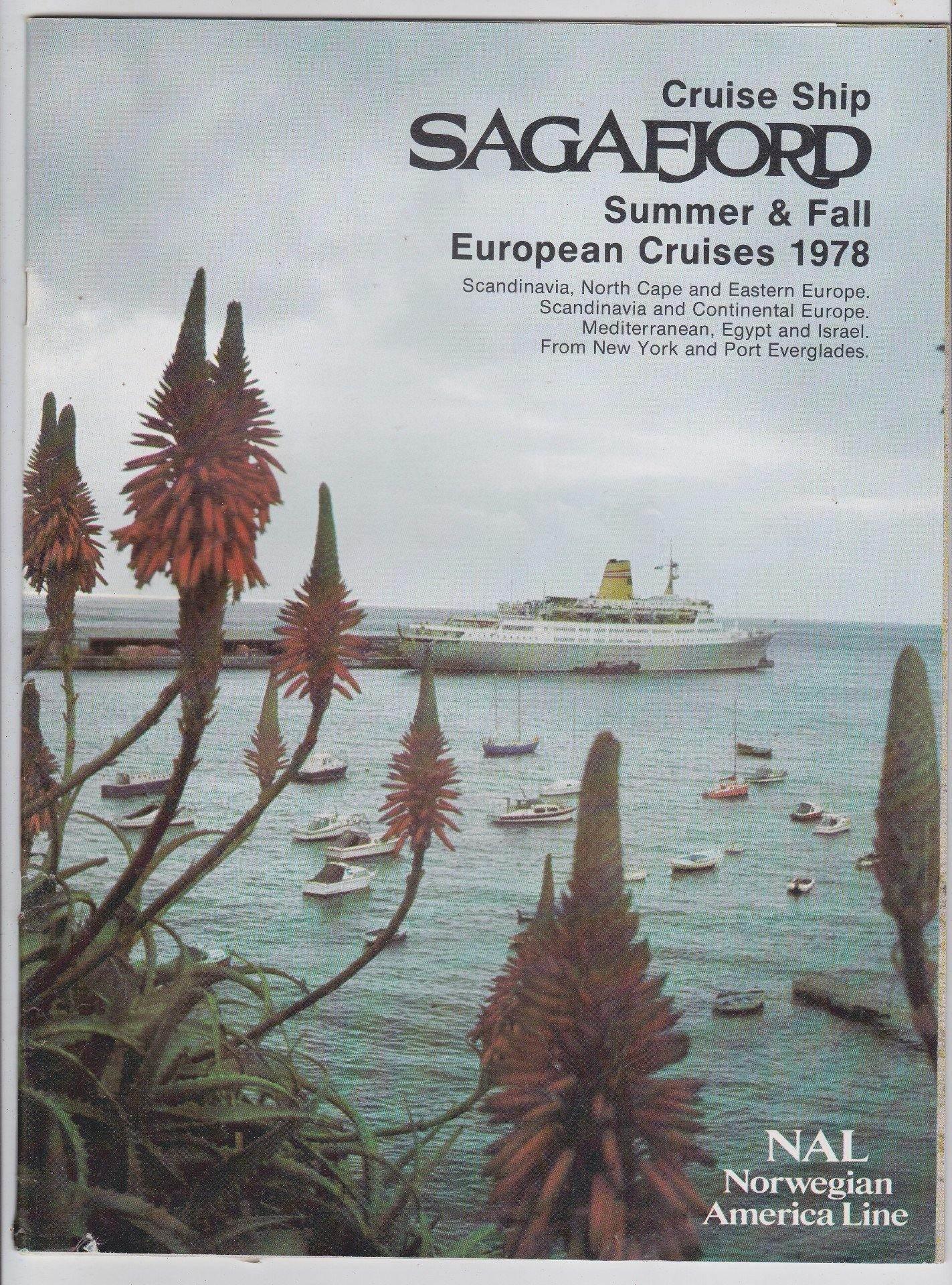 Norwegian America Line Cruise Ship M.S. Sagafjord European Cruises 197 ...