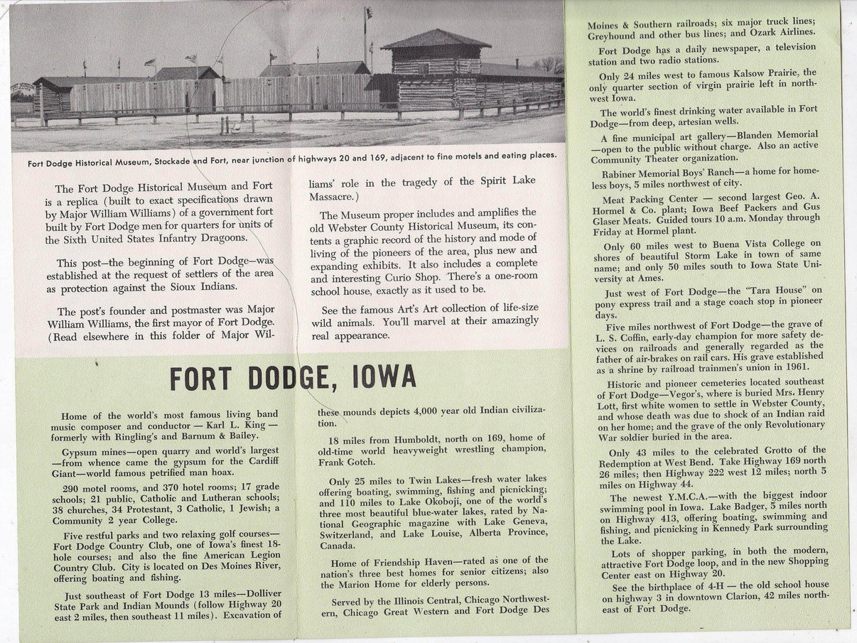 Fort-Museum Fort Dodge Iowa 1962 Brochure – TulipStuff