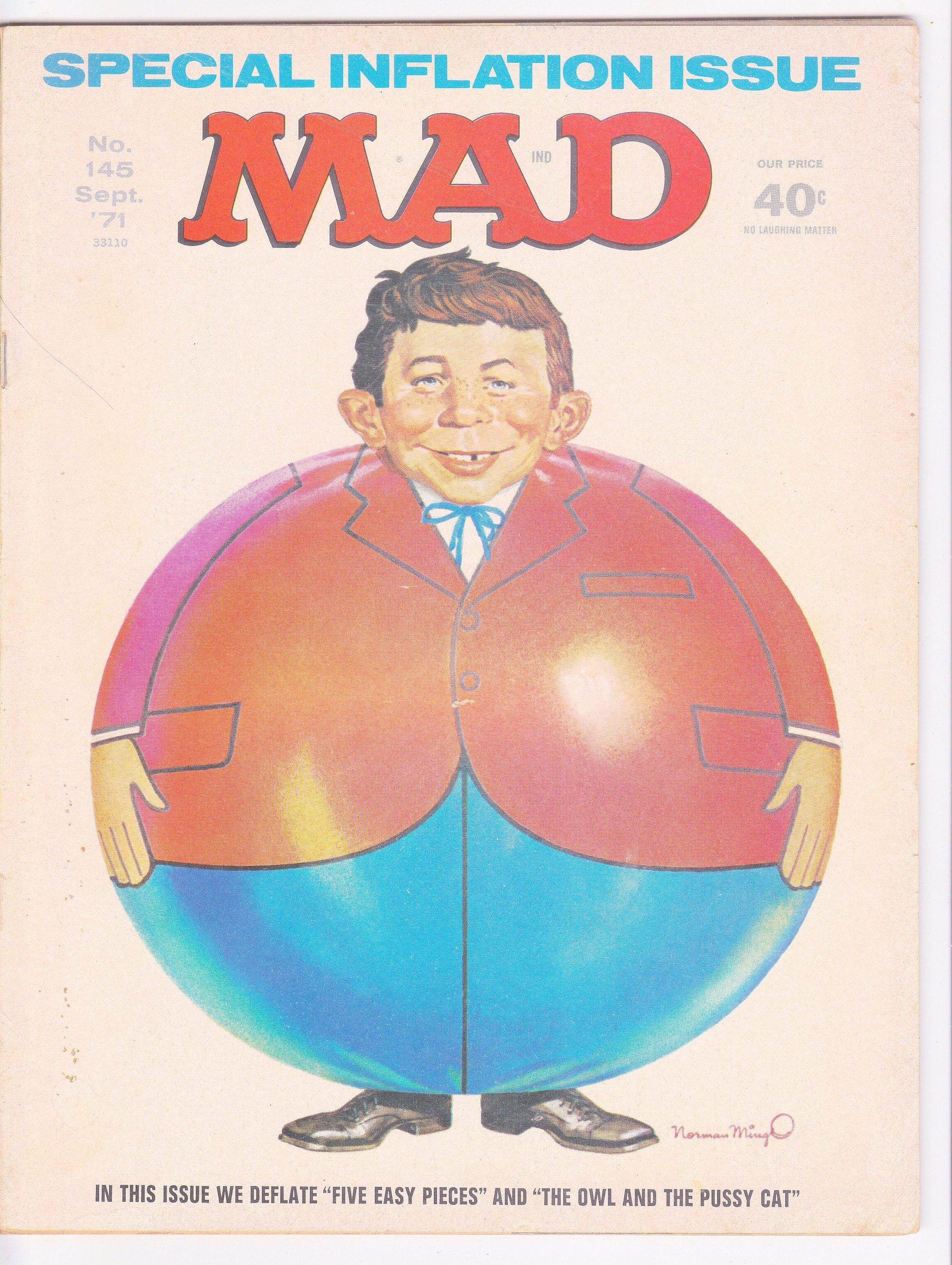 Mad Magazine 145 September 1971 Special Inflation Issue Owl and the Pu ...