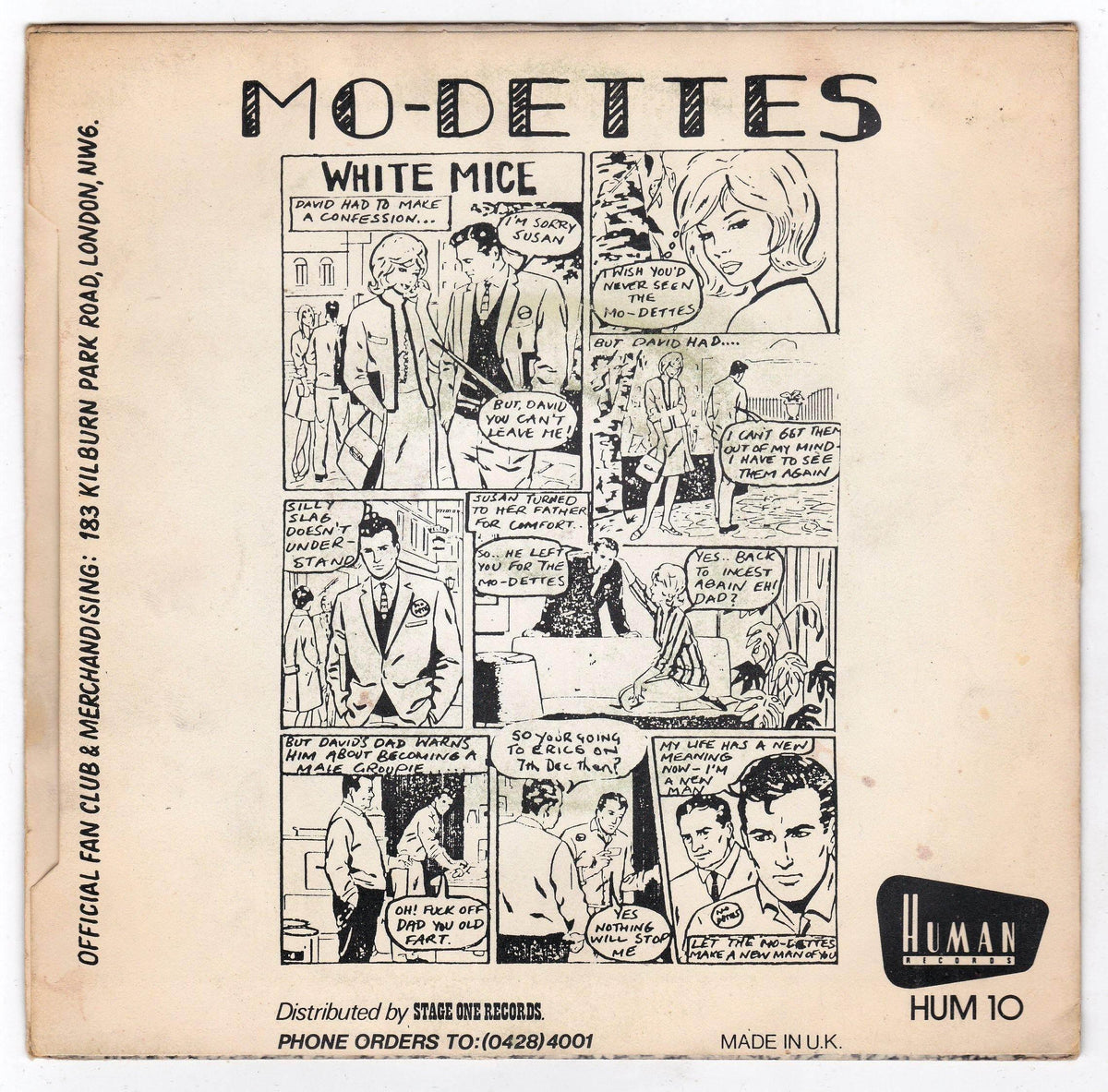 Mo-dettes Kray Twins b/w White Mice 7" Vinyl Record UK Punk 1981 ...