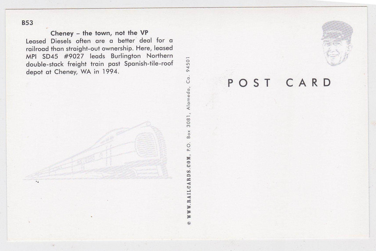 Leased MPI SD45 Locomotive Pulling A Burlington Northern Freight Train ...