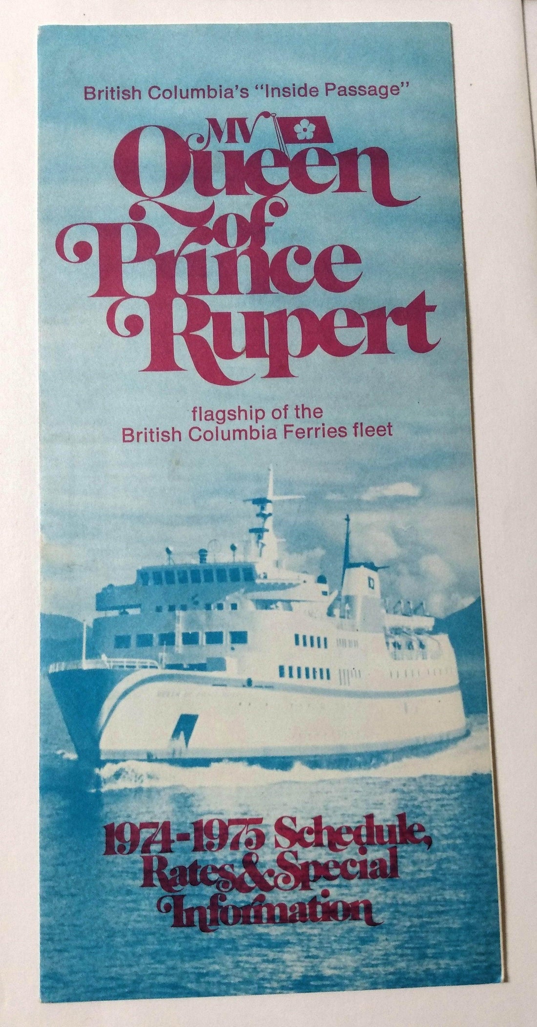 British Columbia Ferries mv Queen of Prince Rupert 1974-75 Brochure ...