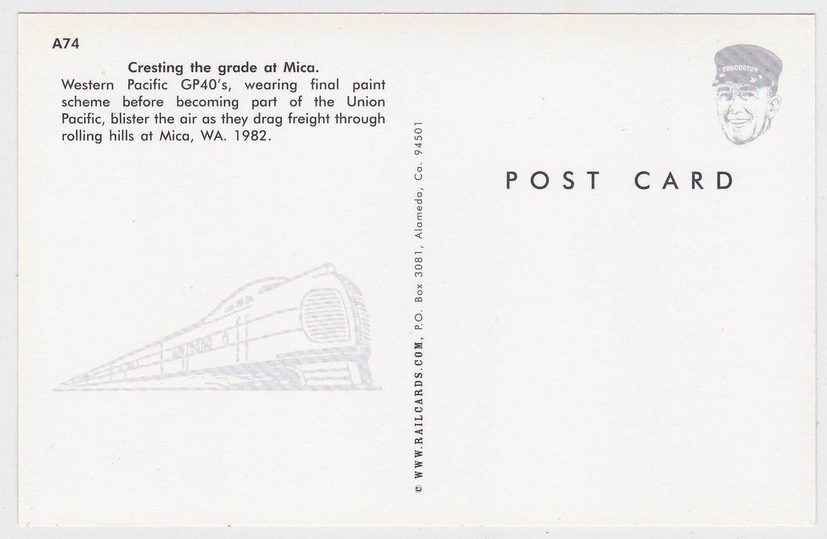 Western Pacific EMD GP40 Diesel Locomotive Freight Train Mica WA 1982 ...