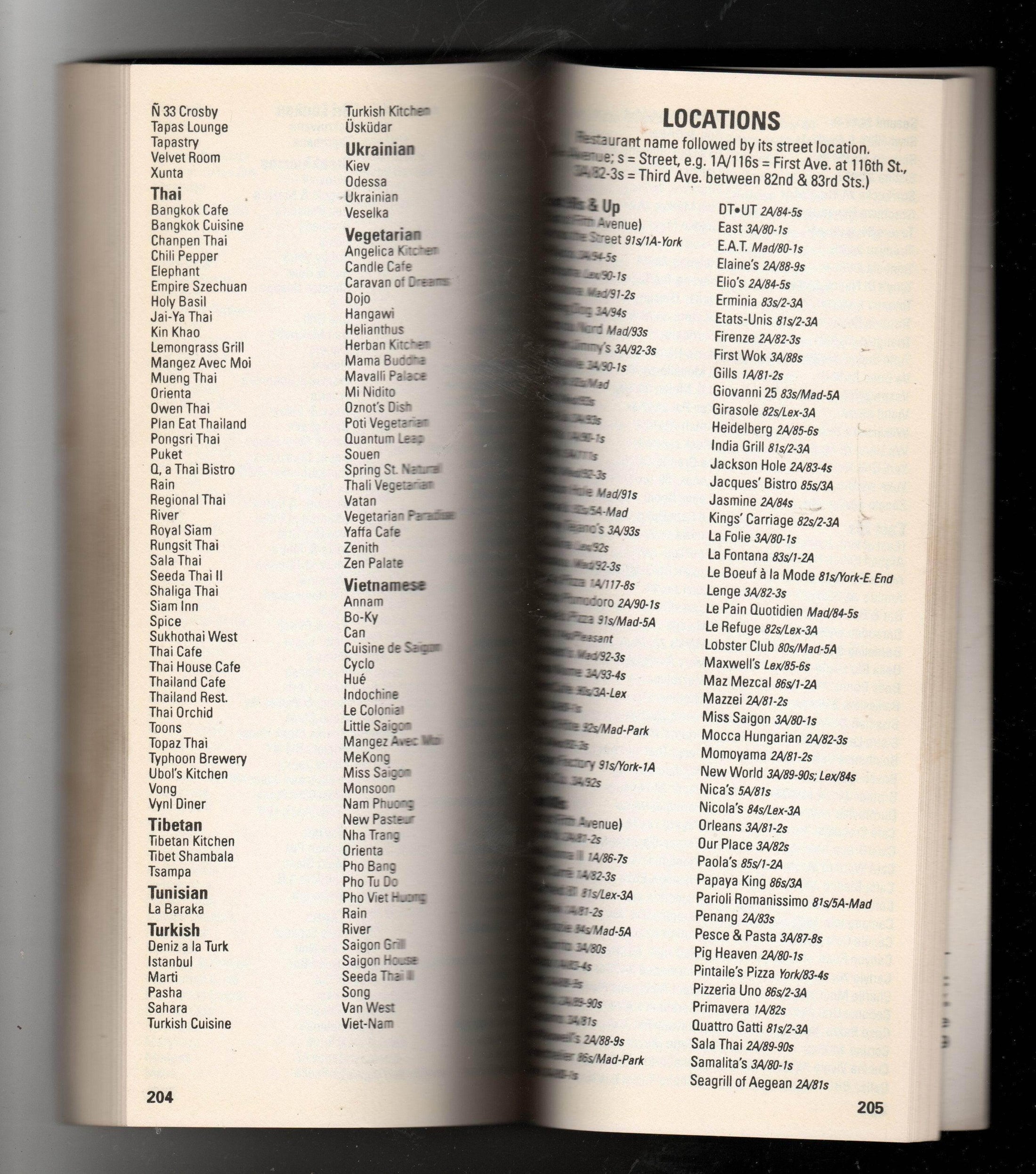 Zagat Survey New York City Restaurants 1998 – TulipStuff